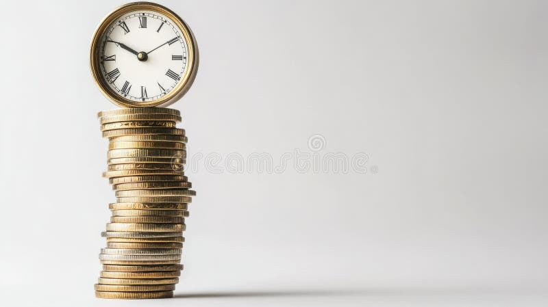 Time and Money Concept with Clock on Coin Stack for Business and ...