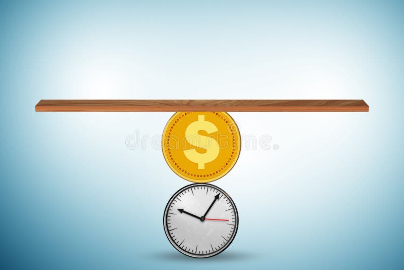 Time is Money Concept with Clock and Dollar Stock Illustration ...