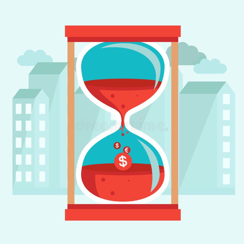 Stickman Time is Money, Productivity Stock Vector - Illustration of ...