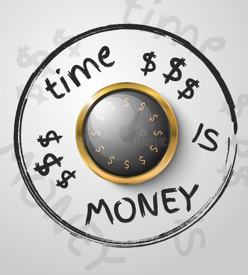 Time is Money Concept with a Gold Watch Stock Vector - Illustration of ...