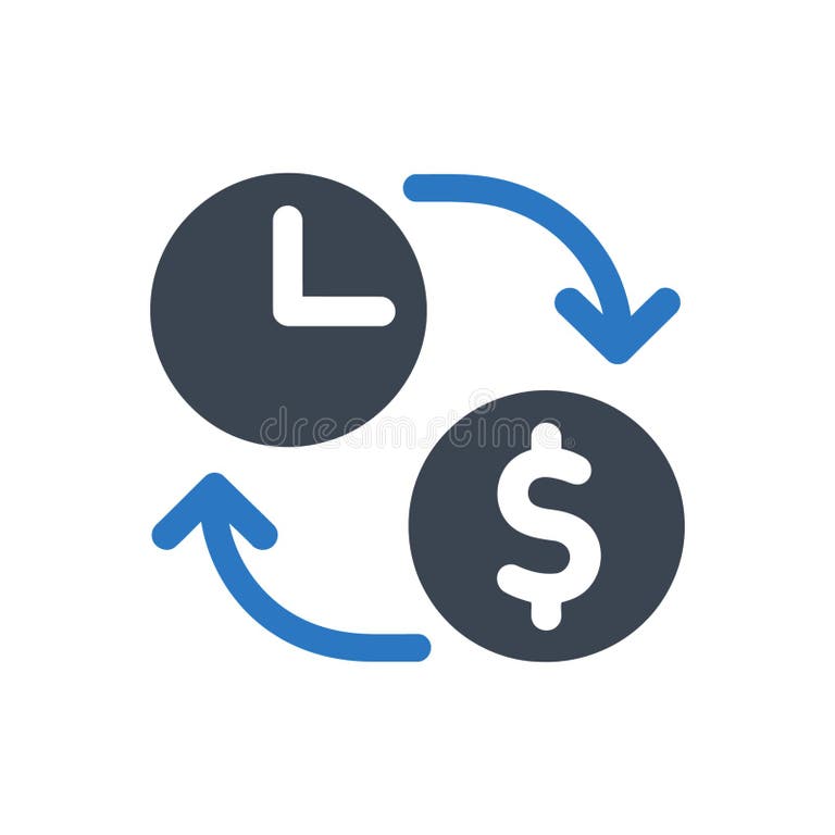 Time Money Conversion Icon stock vector. Illustration of savings ...