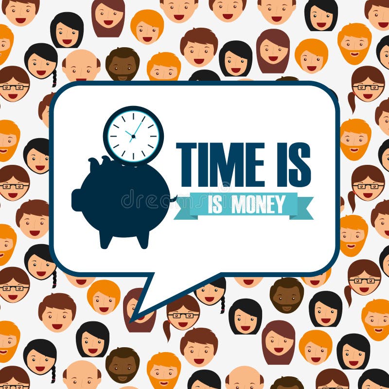 Time is money design stock illustration. Illustration of flat - 63812225