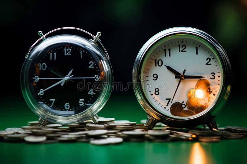 Time is Money Dollar Savings and Clock in a Jar Stock Illustration ...