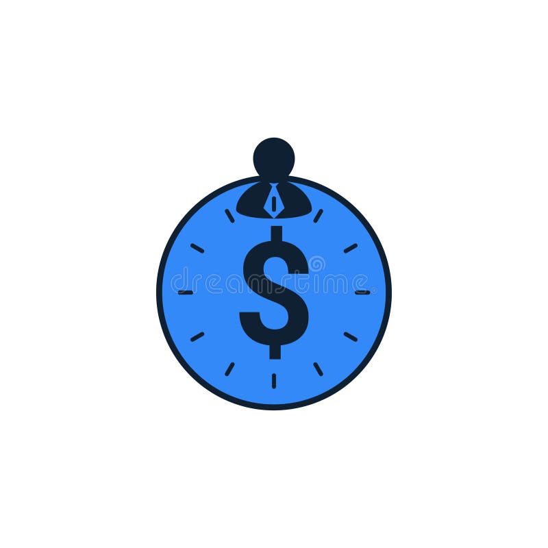 Time is money icon stock vector. Illustration of cash - 179044666