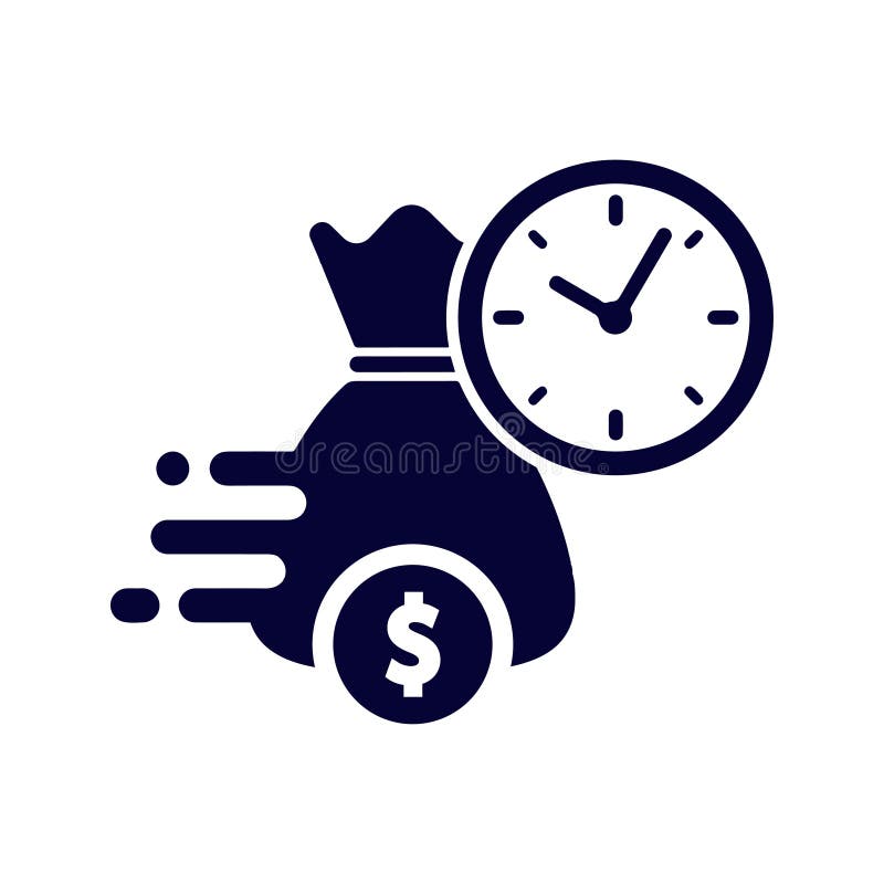 Time on money icon stock vector. Illustration of asset - 257337268