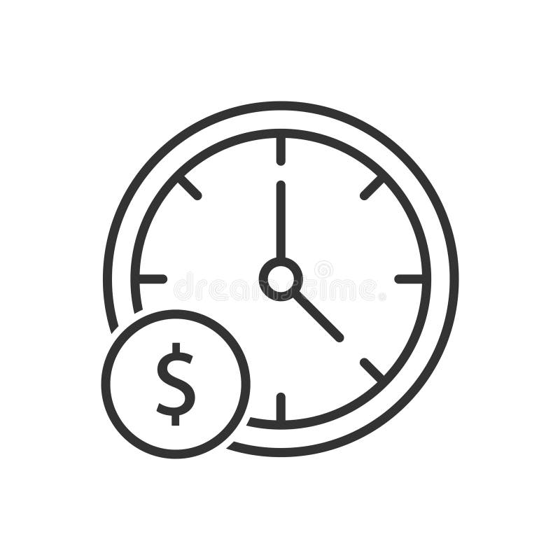Time is Money Icon - Business Clock Icon Stock Illustration ...