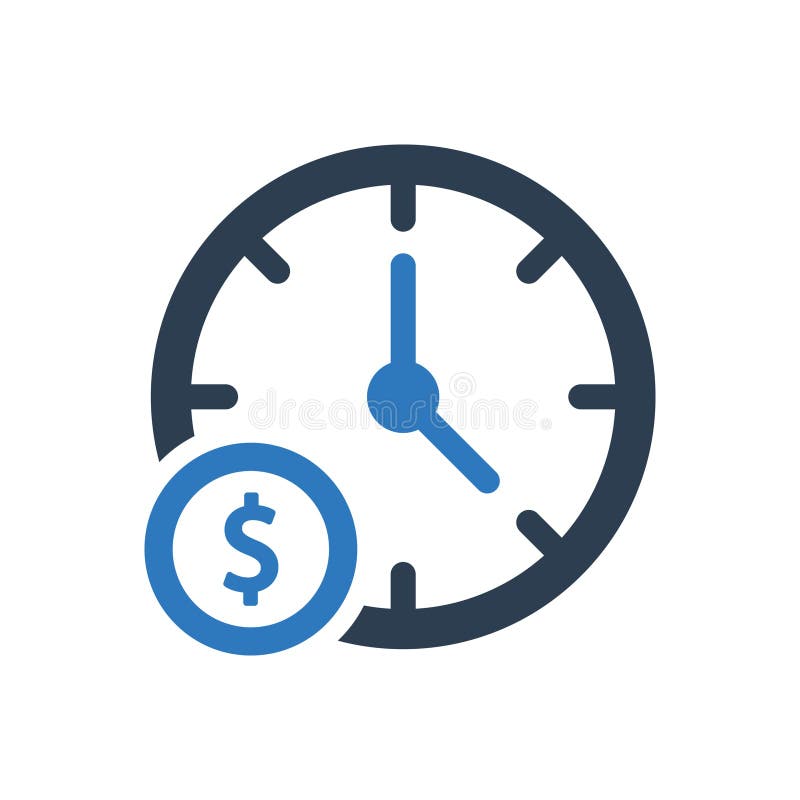 Time is Money Icon - Business Clock Icon Stock Vector - Illustration of ...