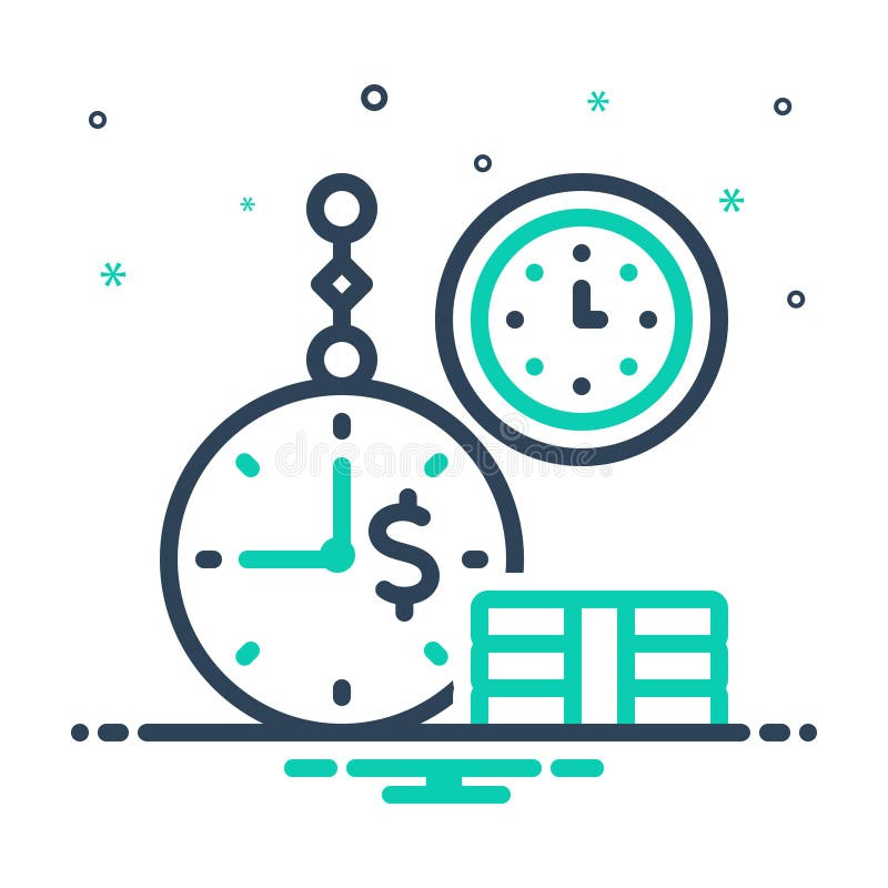 Mix Icon for Time Money, Clock and Saving Stock Vector - Illustration ...