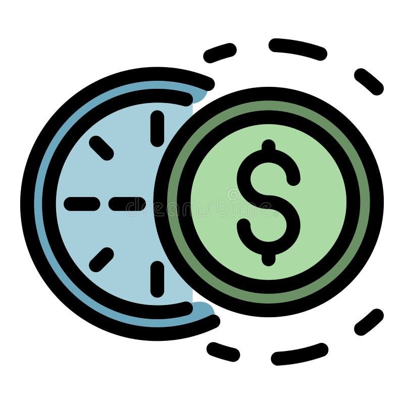 Time is Money Icon Color Outline Vector Stock Vector - Illustration of ...