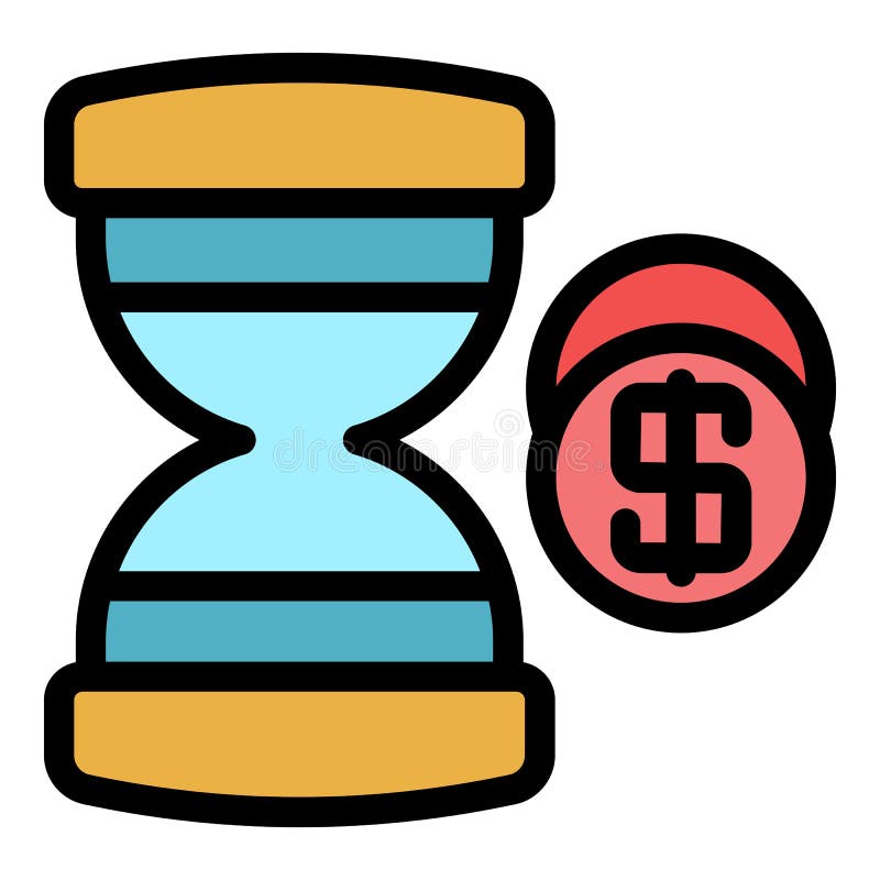 Time and Money Icon Color Outline Vector Stock Vector - Illustration of ...