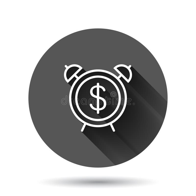 Time is Money Icon in Flat Style. Clock with Dollar Vector Illustration ...