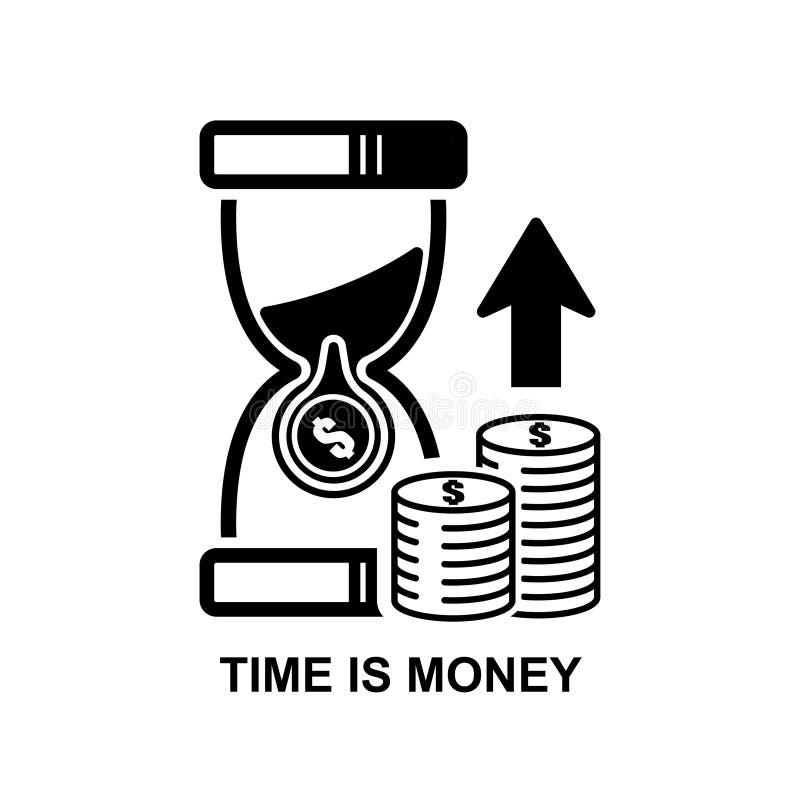 Time is Money Icon. Income Growth Isolated on Background Stock Vector ...