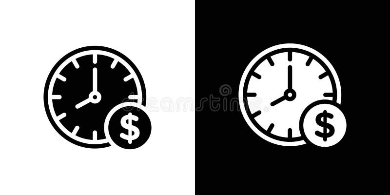 Time is Money Icon Isolated Flat Vector in Outline Stock Vector ...