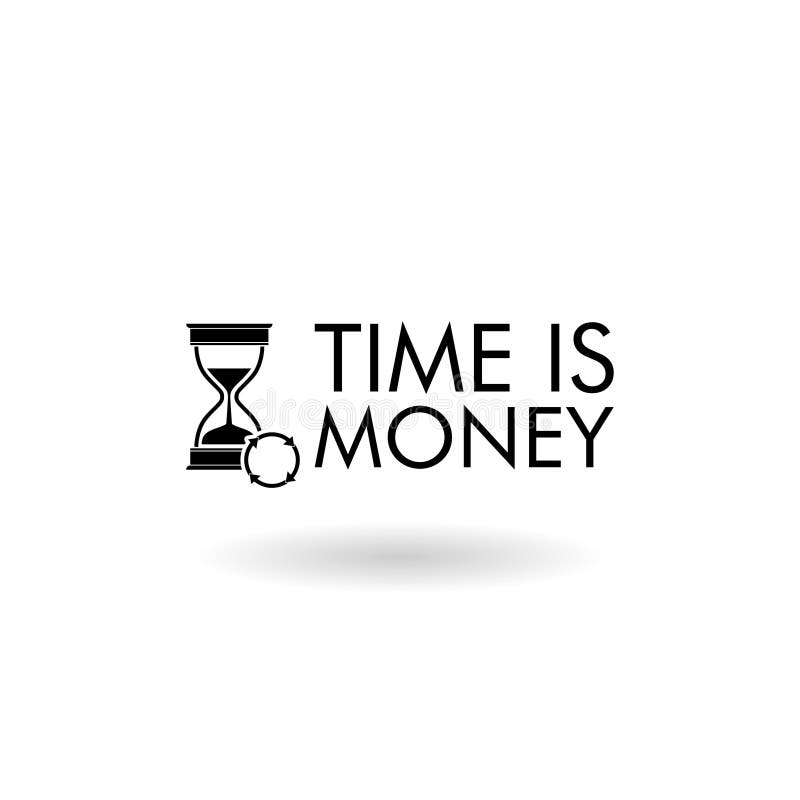 Time is Money Icon with Shadow Stock Vector - Illustration of earn ...