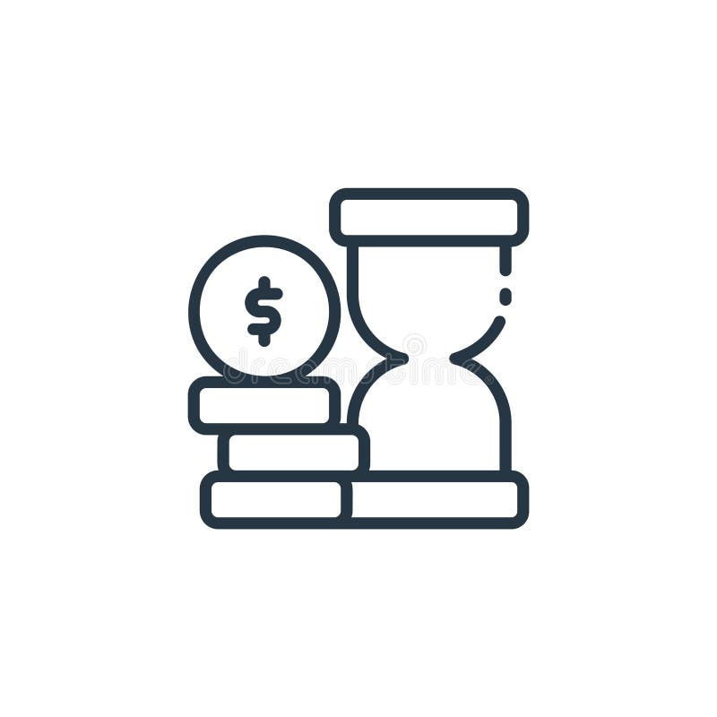 Time is Money Icon Vector from Finance Concept. Thin Line Illustration ...