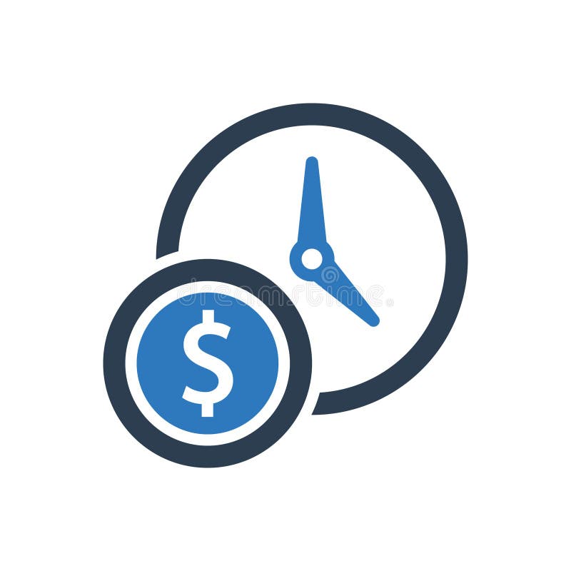Time is Money Icon Vector Illustration Stock Vector - Illustration of ...