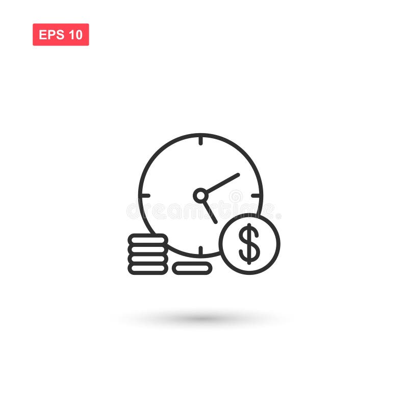 Time is Money Icon Vector Isolated 4 Stock Vector - Illustration of ...