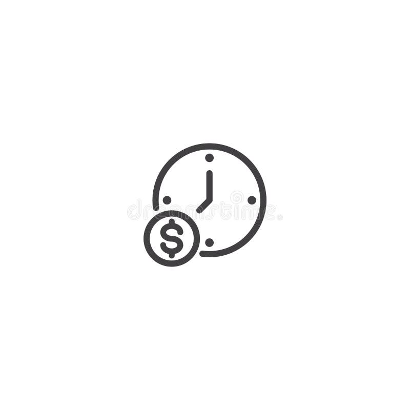 Time is Money Icon, Work Time Icon Stock Illustration - Illustration of ...