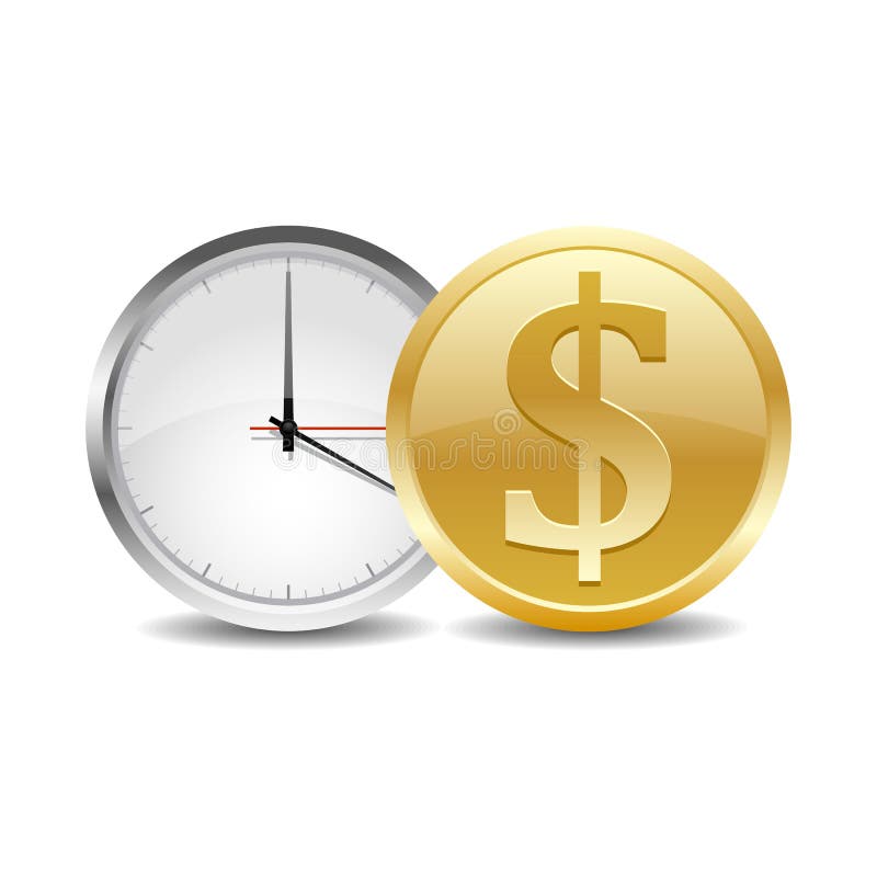 Time is money stock vector. Illustration of flat, dollar - 68684589