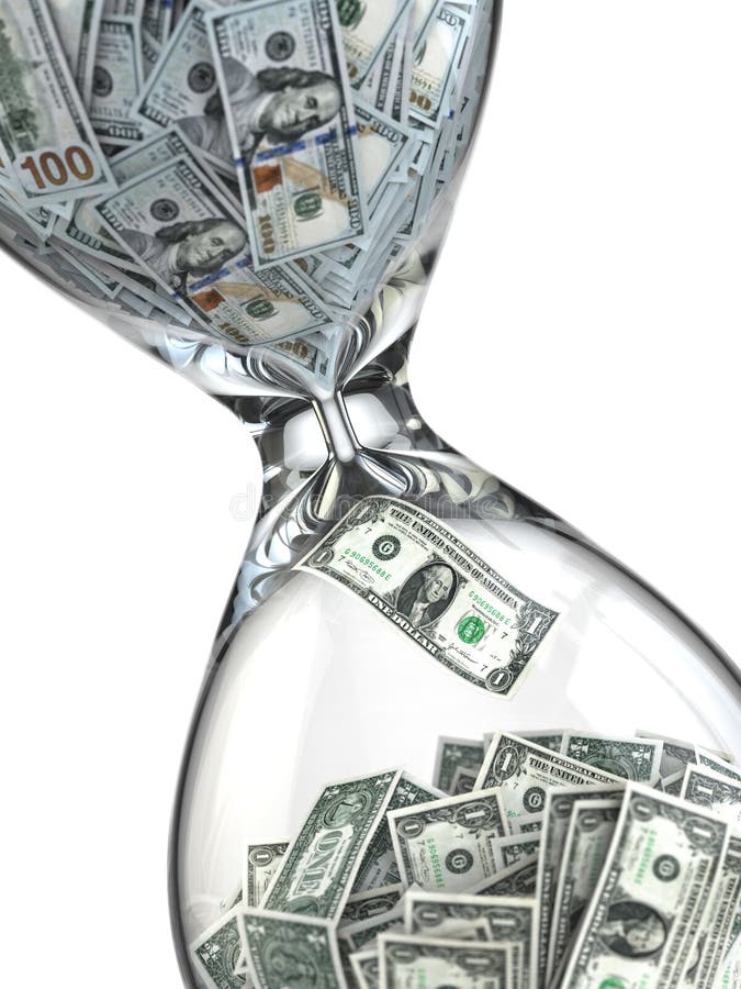 Time is Money. Inflation. Hourglass and Dollar Stock Illustration ...