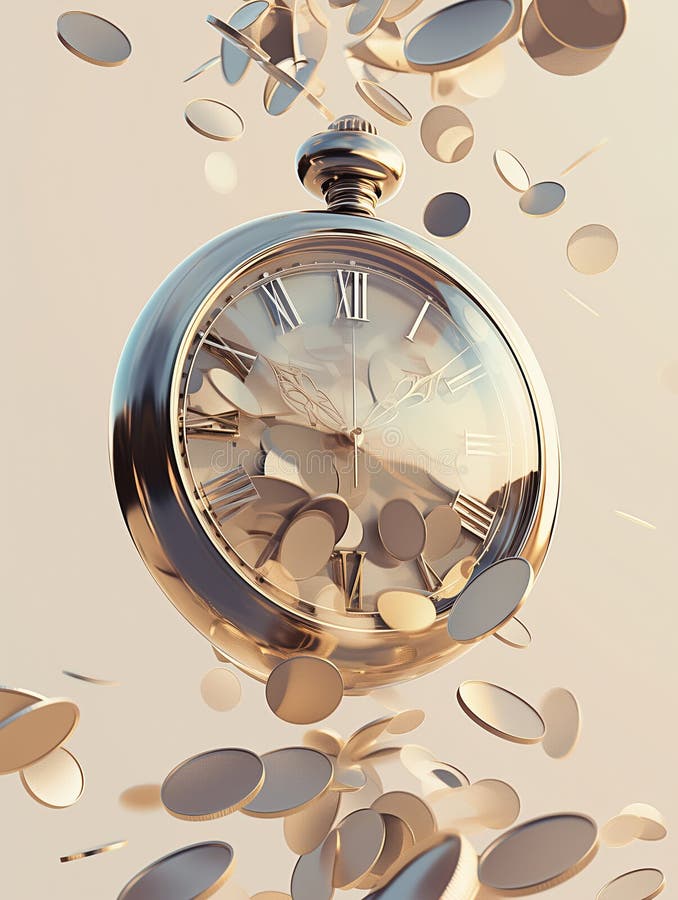 Time is Money and Time Management Concept. in Modern Abstract Style ...