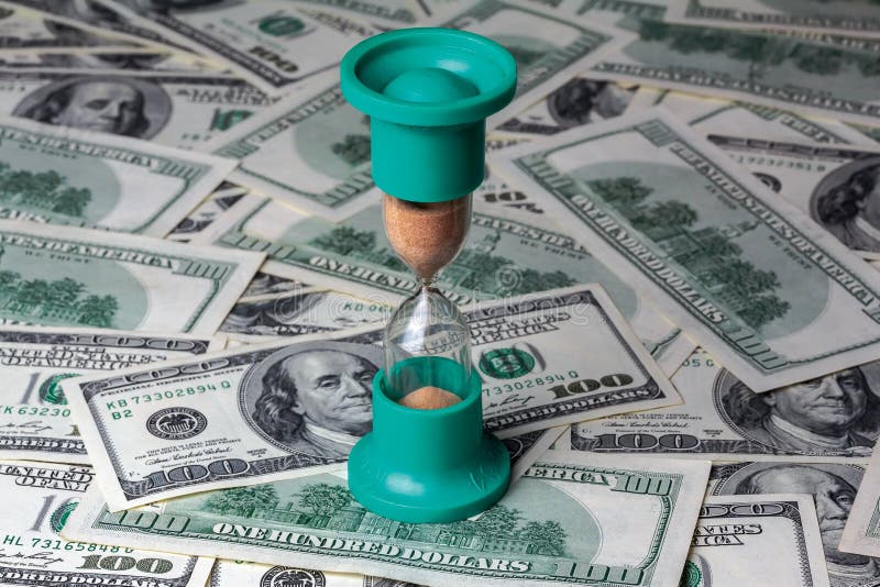 Time is Money. Time and Money Management Efficiency Concept, Hourglass ...