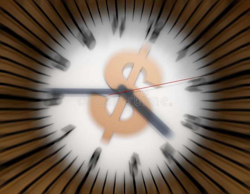 Clock and Dollar Currency Symbol, Accumulation of Time and Appreciation ...