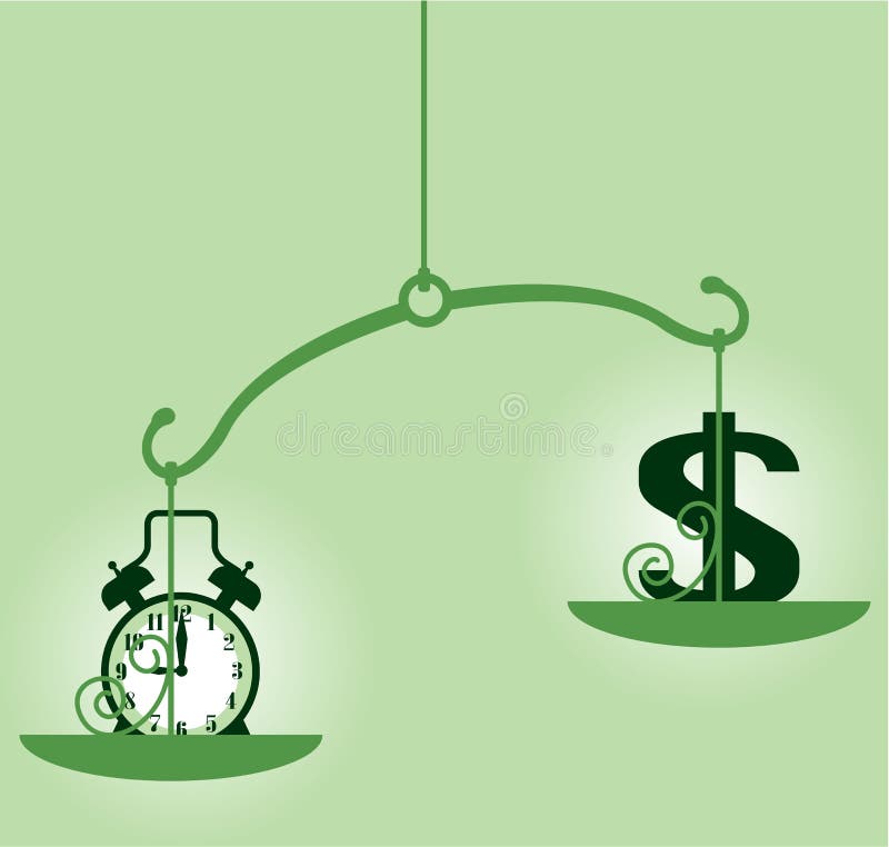 Time Is Money scale stock vector. Illustration of comparison - 49277254
