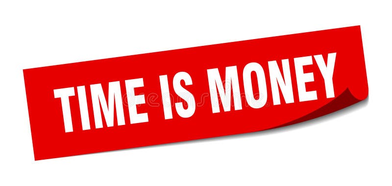 Time is money sticker. stock vector. Illustration of element - 153822418
