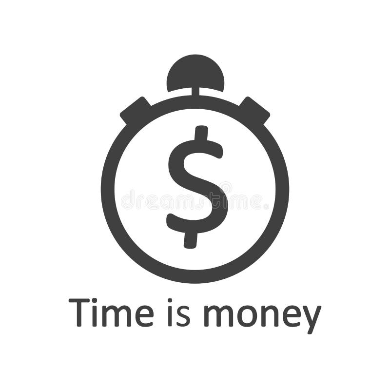 Time and Money on Scales Icon. Time is Money. Dollar, Time, Scale Icons ...