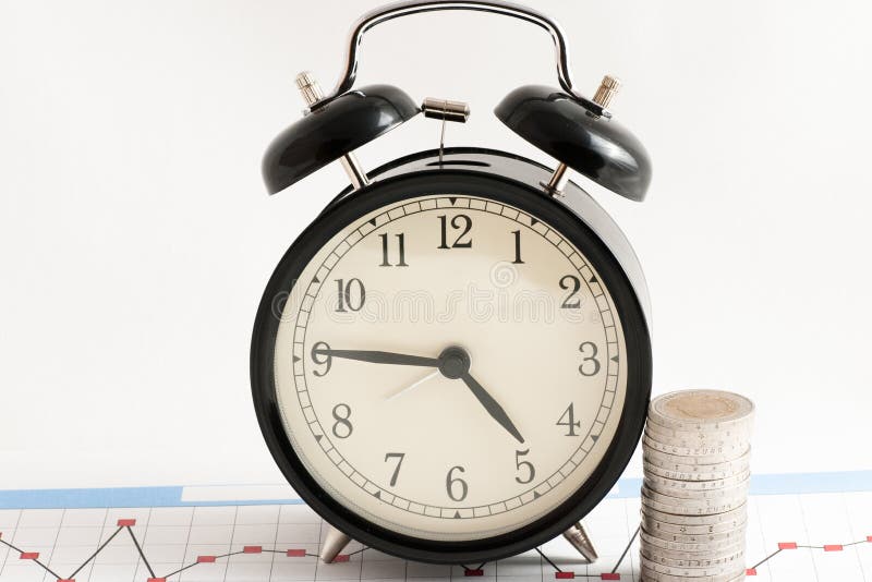 Time is money stock photo. Image of coins, money, performance - 84557750