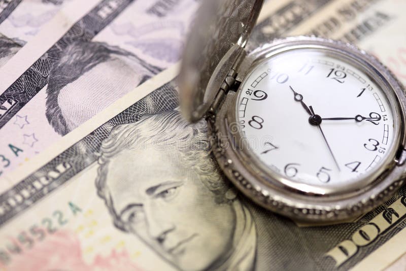 Time is Money Watch Clock on Bank Stock Image - Image of finance ...