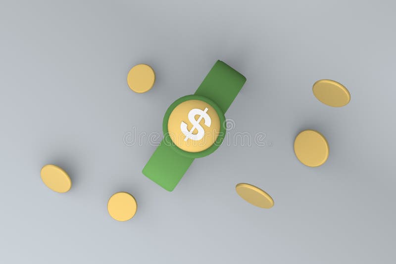 Time is Money Watch and Dollar Sign 3D Rendering Image HD Stock ...