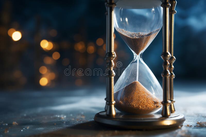 Time in Motion Sand Elegantly Flows through an Hourglass on Display ...
