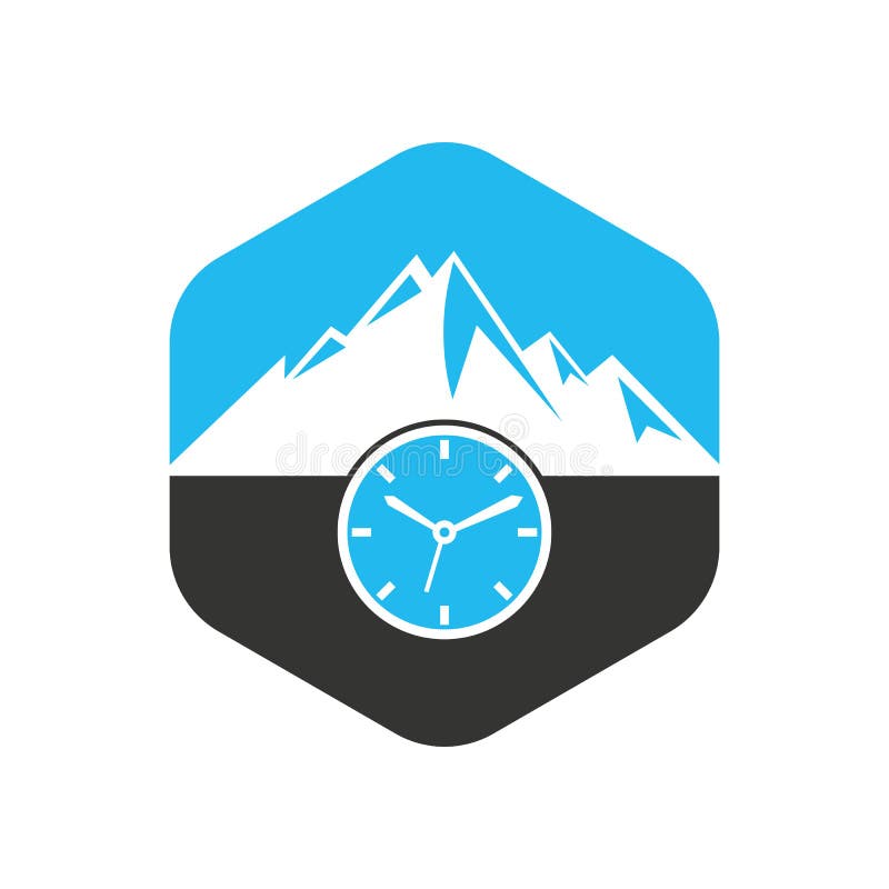 Time Mountain Logo Icon Design. Stock Vector - Illustration of simple ...