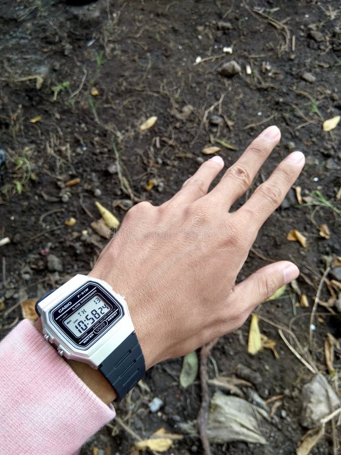 Time and My Hand Casio Sweater Hoodie Editorial Image - Image of ...