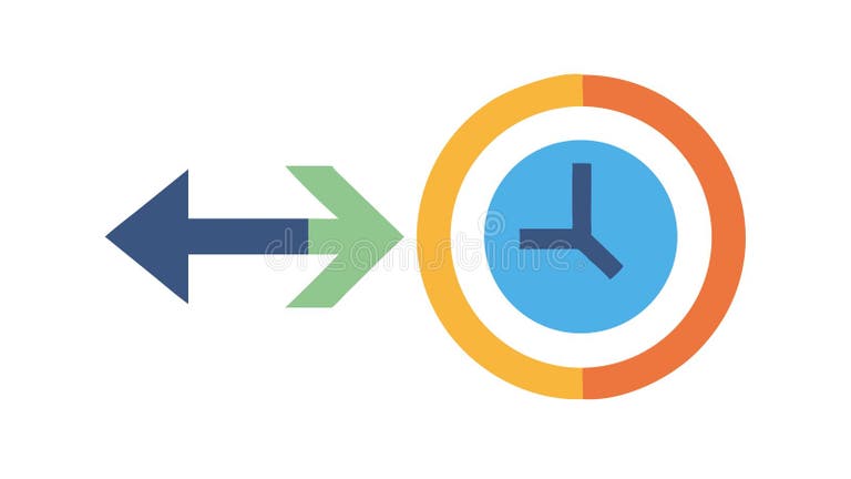 Time Navigation Clock Left Right Arrows Flat Icon, Vector Design ...