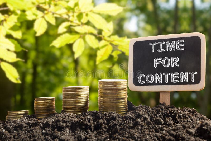 Time for New Content, Handwriting on Chalkboard Stock Image - Image of ...