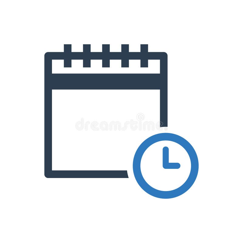 Time Notes Icon - Clock with Notebook Icon Stock Illustration ...