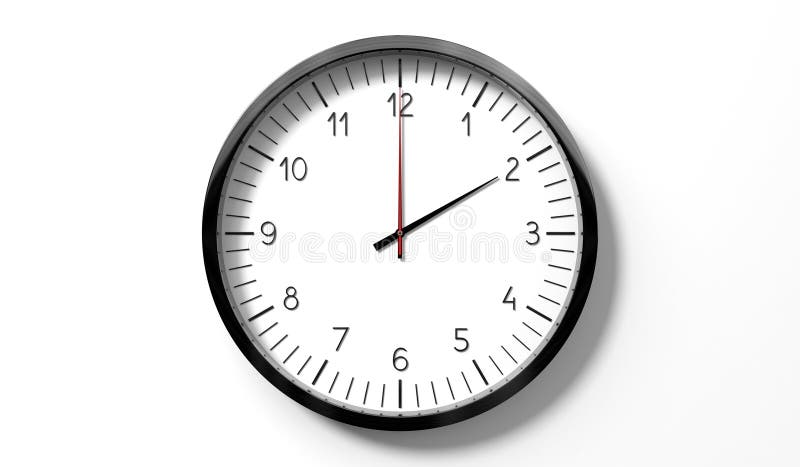 Time at 2 O Clock - Classic Analog Clock on White Background Stock ...