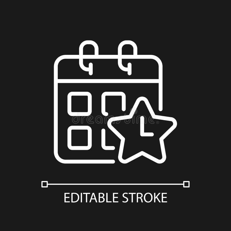 Time Off Reward Pixel Perfect White Linear Icon for Dark Theme Stock ... Time Off Reward Pixel Perfect White Linear Icon for Dark Theme Stock ...