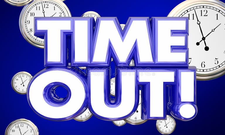 TIme Out Clocks Take Break Pause Rest Stock Illustration - Illustration ...