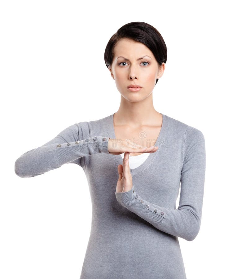 Time out hand gesture stock photo. Image of demonstrate - 26028840
