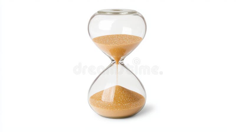 Time Passing Captured in a Studio Shot of a Clear Hourglass with ...
