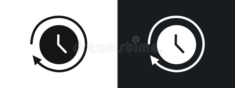 Time Passing Icon Linear Graphics Set Vector in Black Stock ...