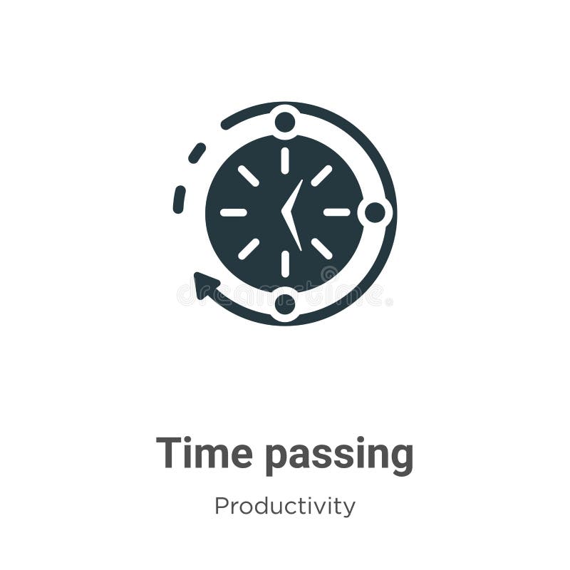 Time Passing Vector Icon on White Background. Flat Vector Time Passing ...