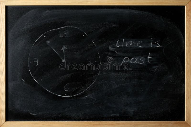 Time is Past is Written on a Blackboard Stock Image - Image of design ...