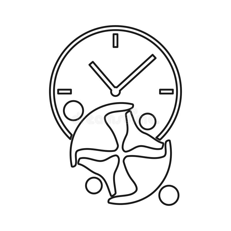 Time People Commitment Teamwork Together Outline Logo Stock Vector ...