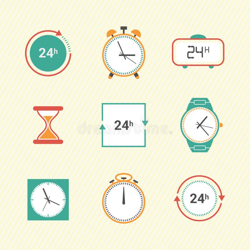 Time pictograms stock vector. Illustration of digital - 68675792