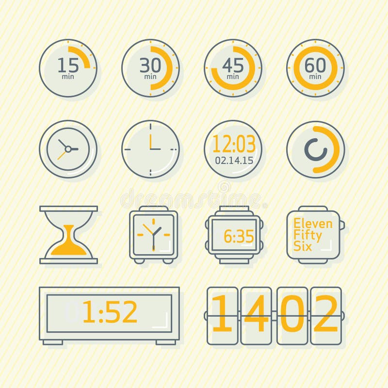 Time pictograms stock vector. Illustration of equipment - 68675851